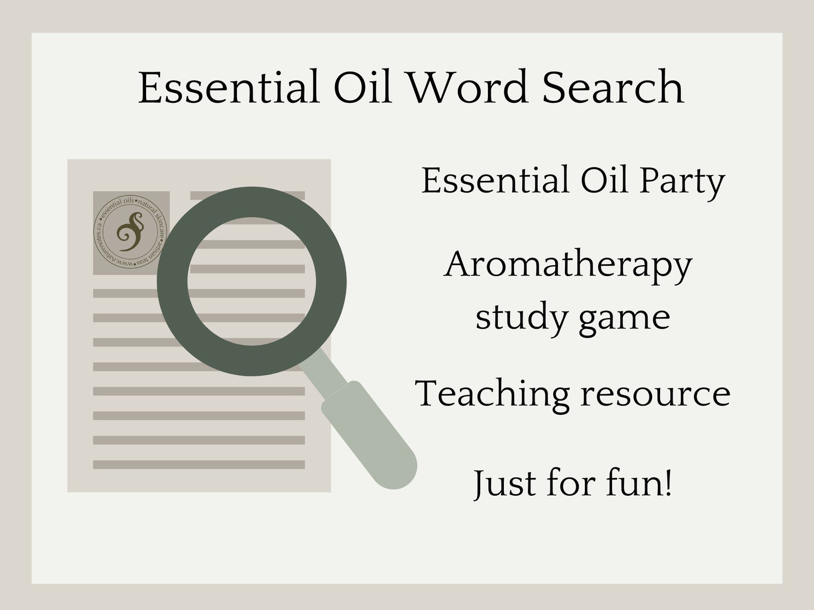 Essential Oil Word Search Printable - Etsy