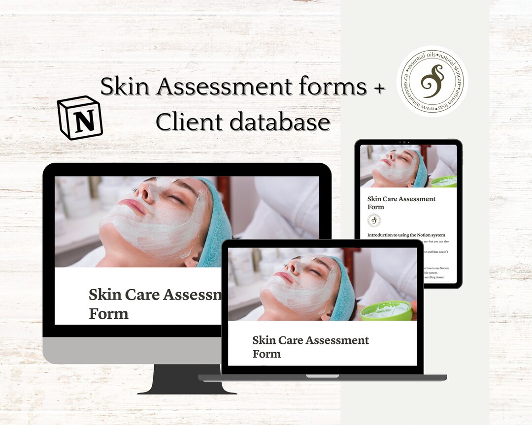 Skin Care Assessment Forms + Client Database for Notion - Etsy