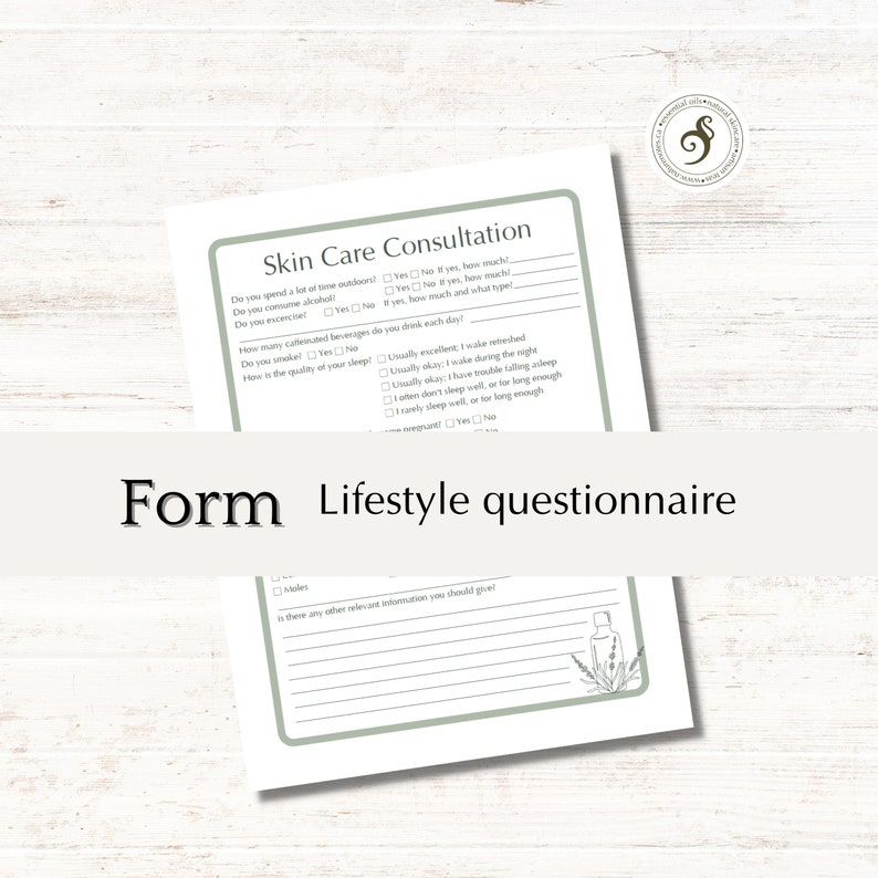 Skin Assessment Consultation Form | DIY Fillable PDF + Editable Canva ...