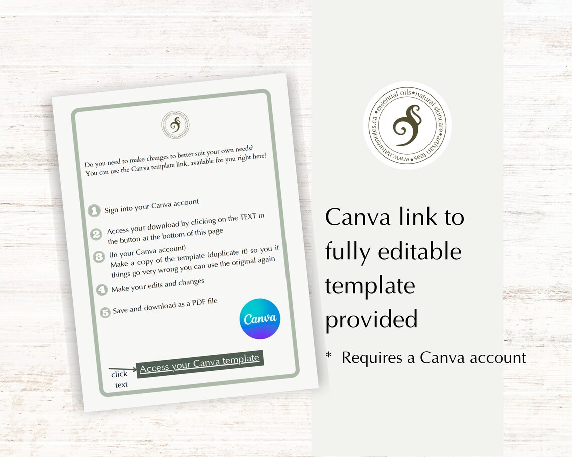 Essential Oil Profile Worksheet templates - Etsy