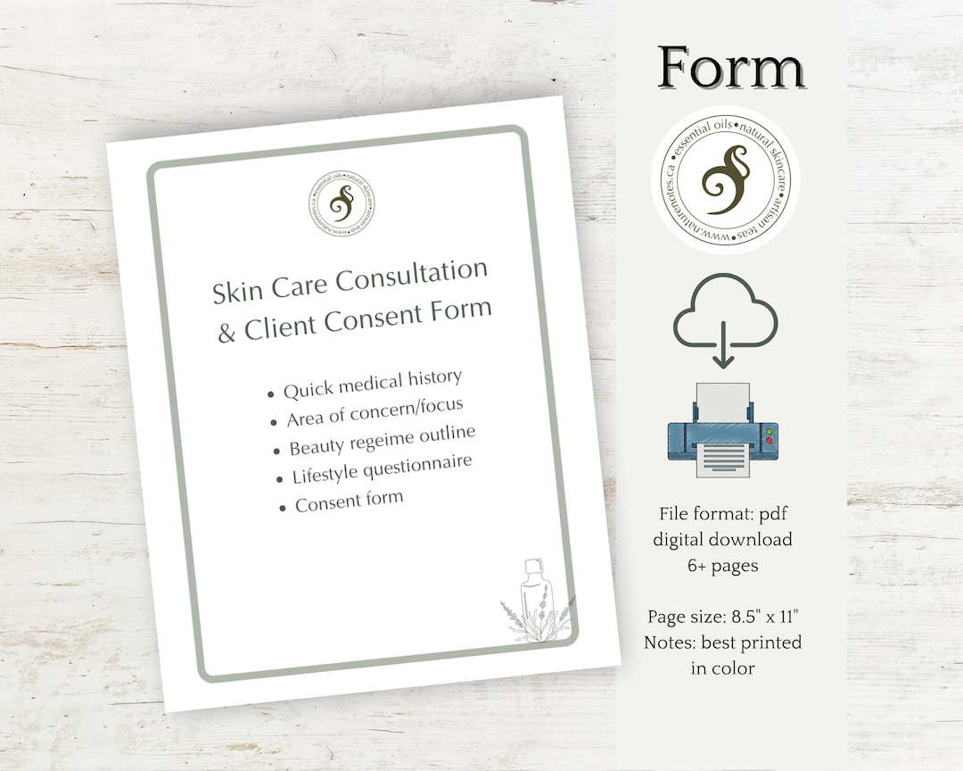 Skin Assessment Consultation Form DIY Fillable PDF Etsy skin-assessment-consultation-form-diy-fillable-pdf-etsy
