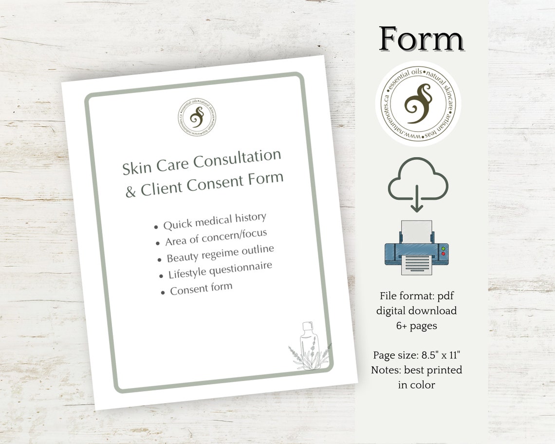 Skin Assessment Consultation Form DIY Fillable PDF Editable Canva ...