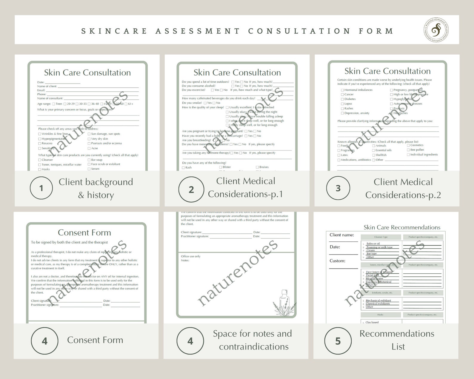 Skin Assessment Consultation Form DIY Fillable PDF Editable Canva ...