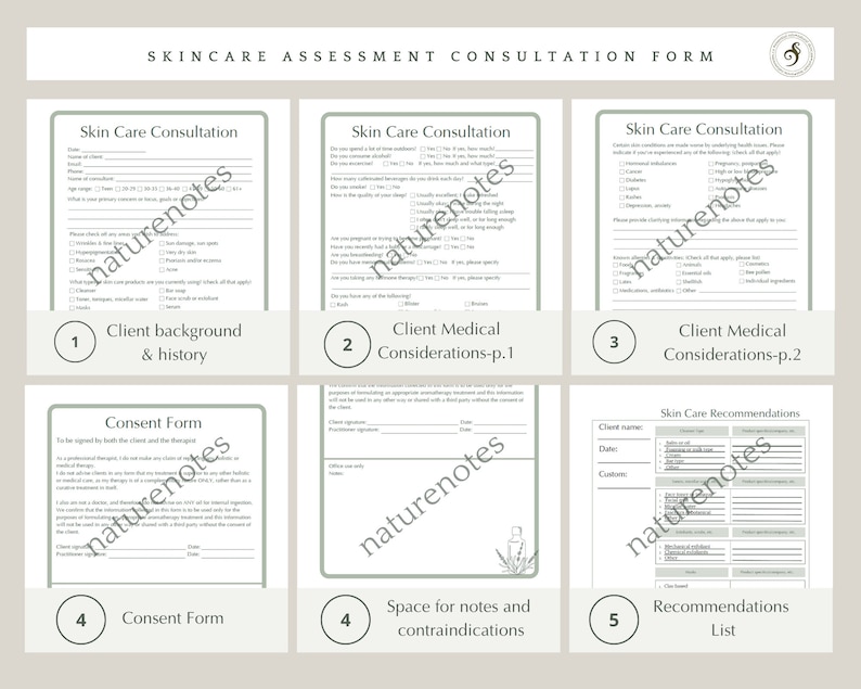 Skin Assessment Consultation Form DIY Fillable PDF Editable Canva ...