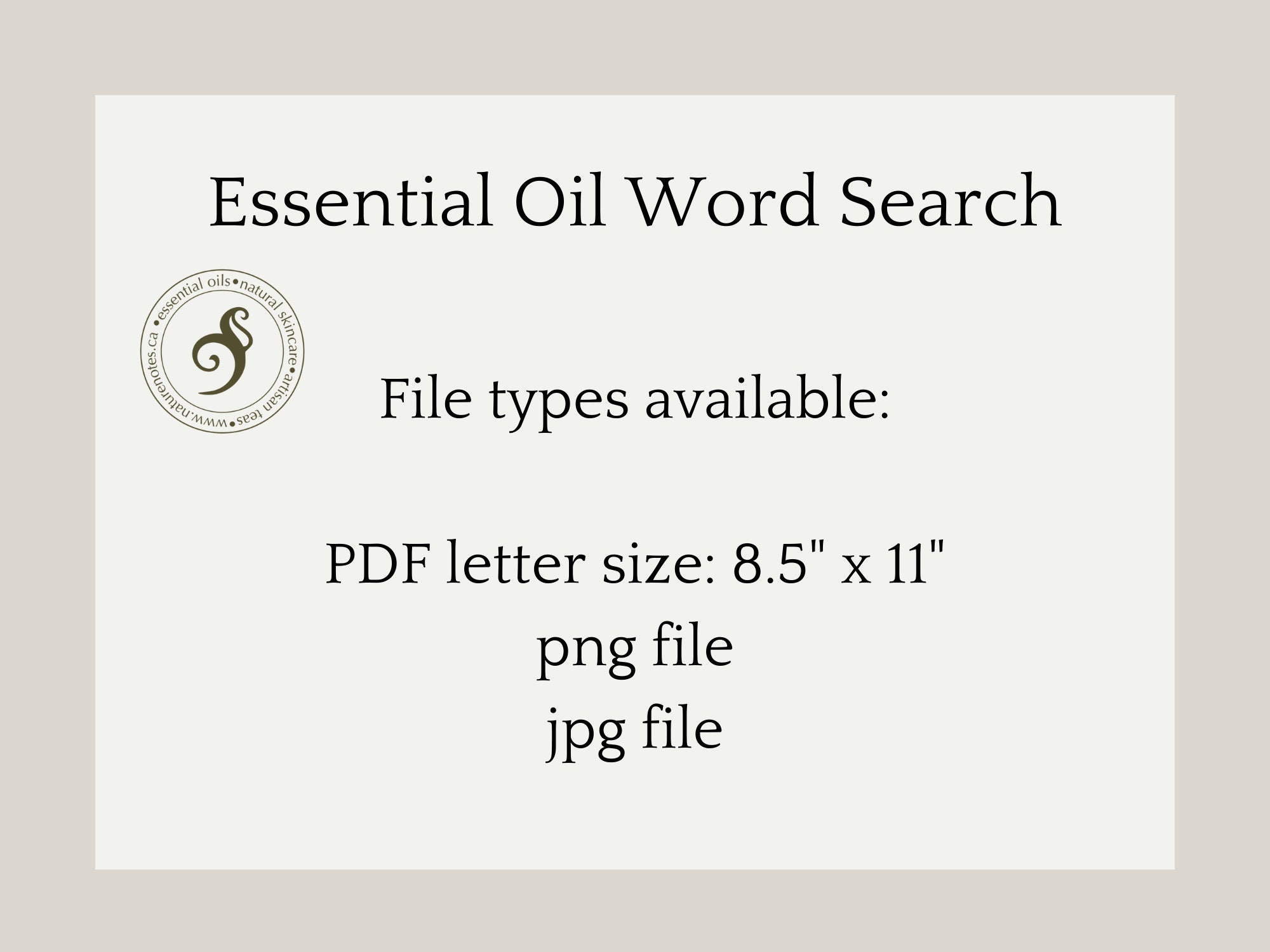 Essential Oil Word Search Printable - Etsy