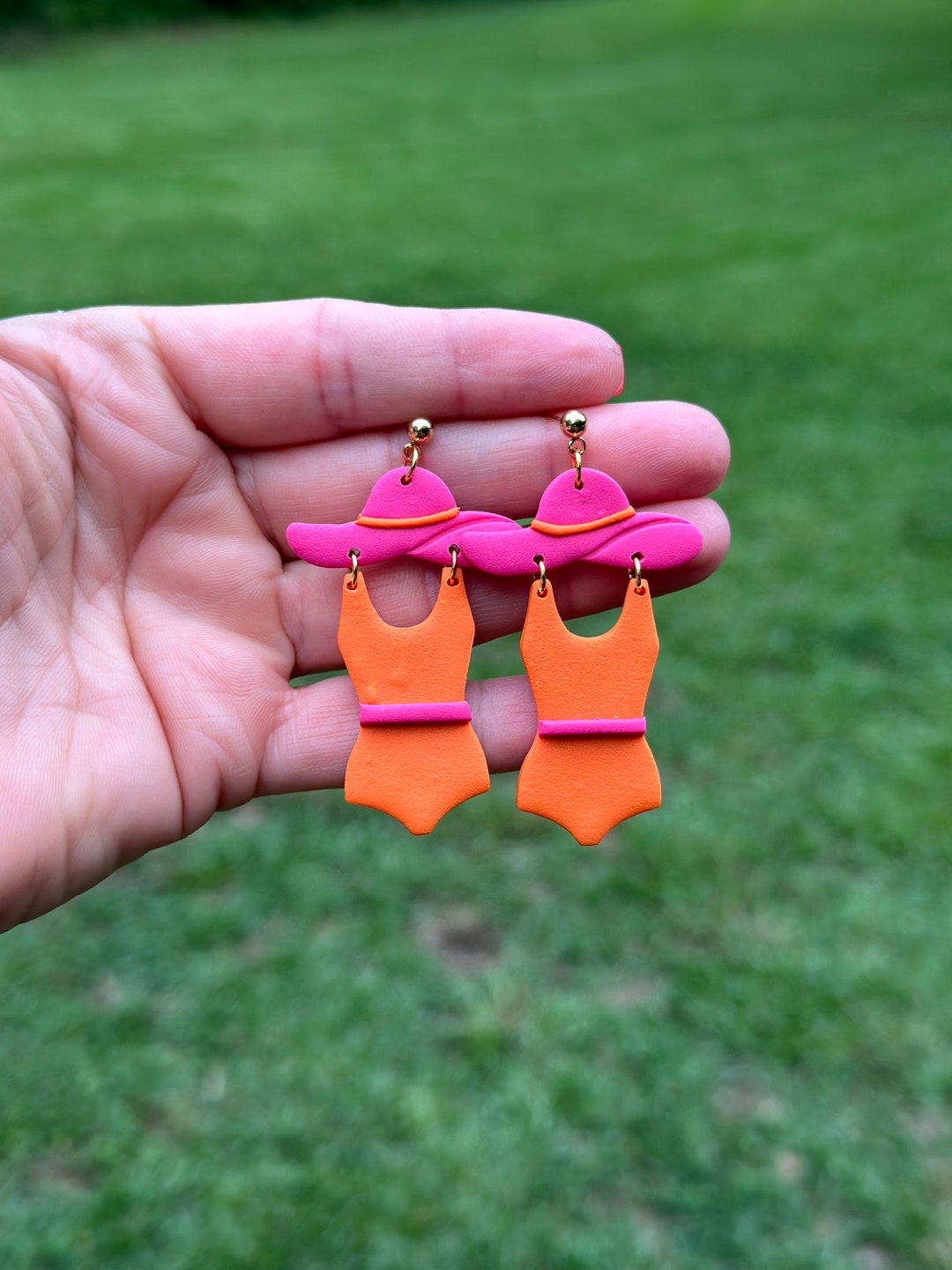 Clay Swimsuit Earrings, Summer Polymer Clay Earrings, Polymer Clay ...