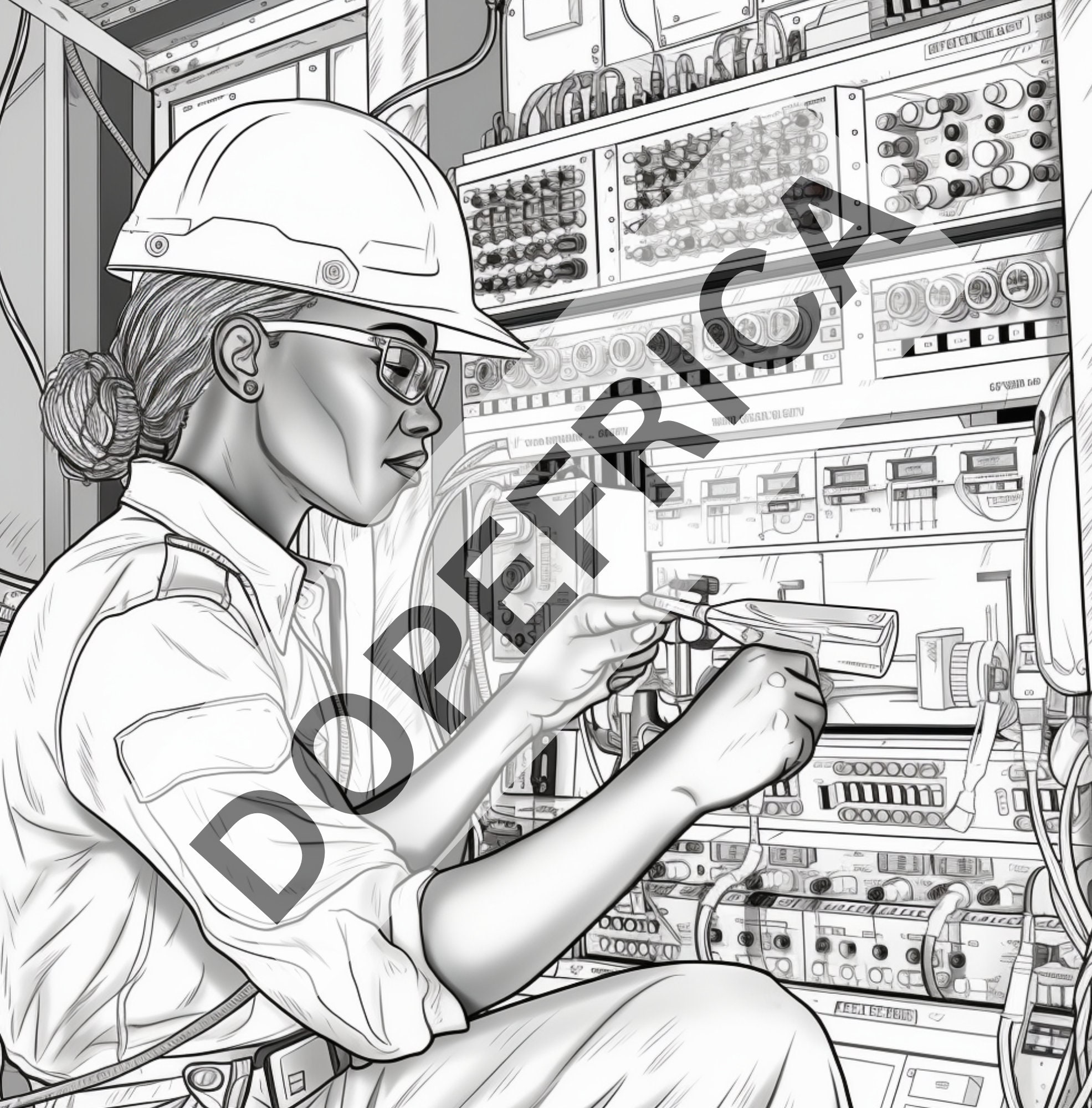 Printable Black Women Coloring Book: at Work Edition Black Girl, Black ...