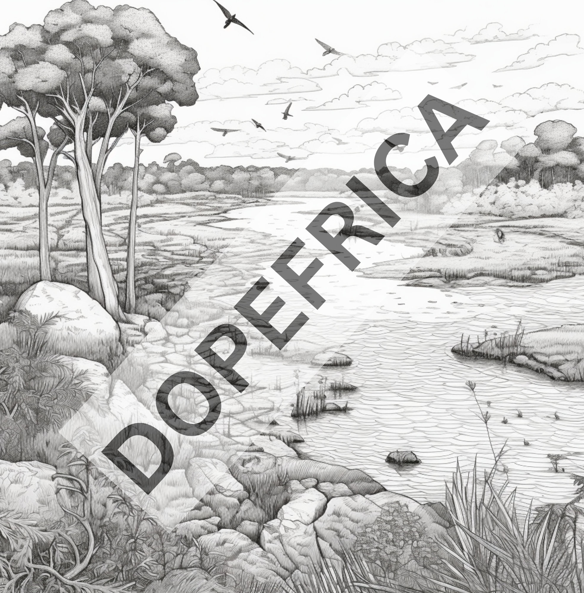 Printable Coloring Book Scenes of Africa Coloring Book Digital File - Etsy