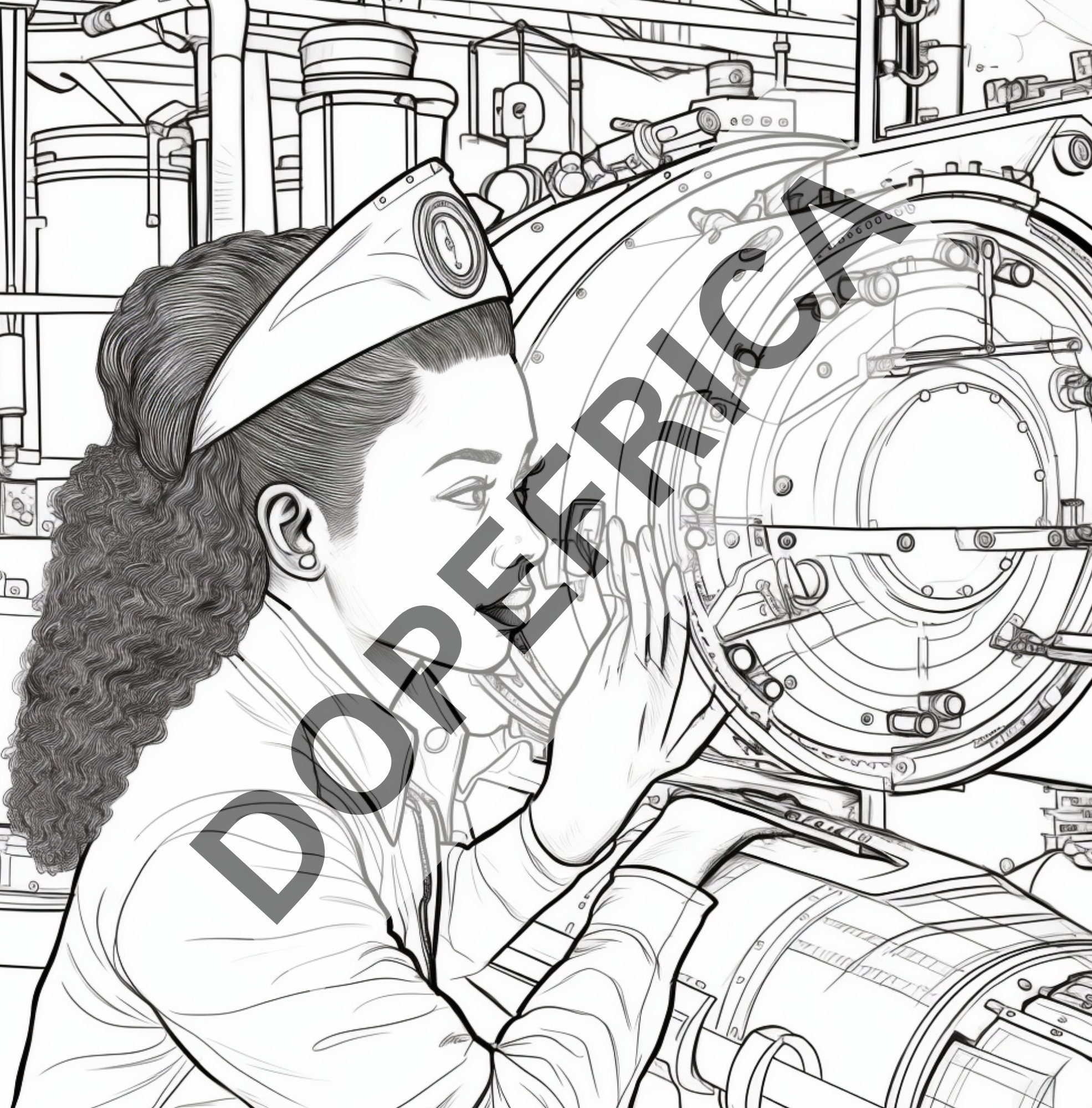 Printable Black Women Coloring Book: at Work Edition Black Girl, Black ...