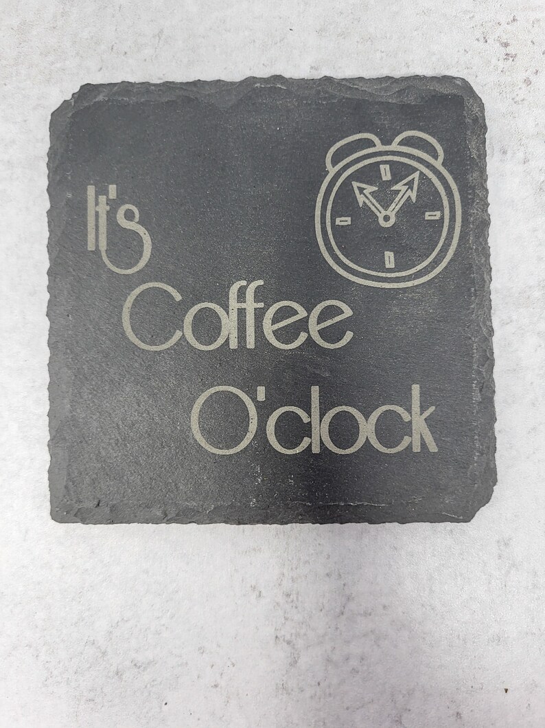 Laser Engraved Slate Coffee Themed Coasters - Etsy