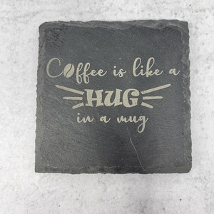 Laser Engraved Slate Coffee Themed Coasters - Etsy
