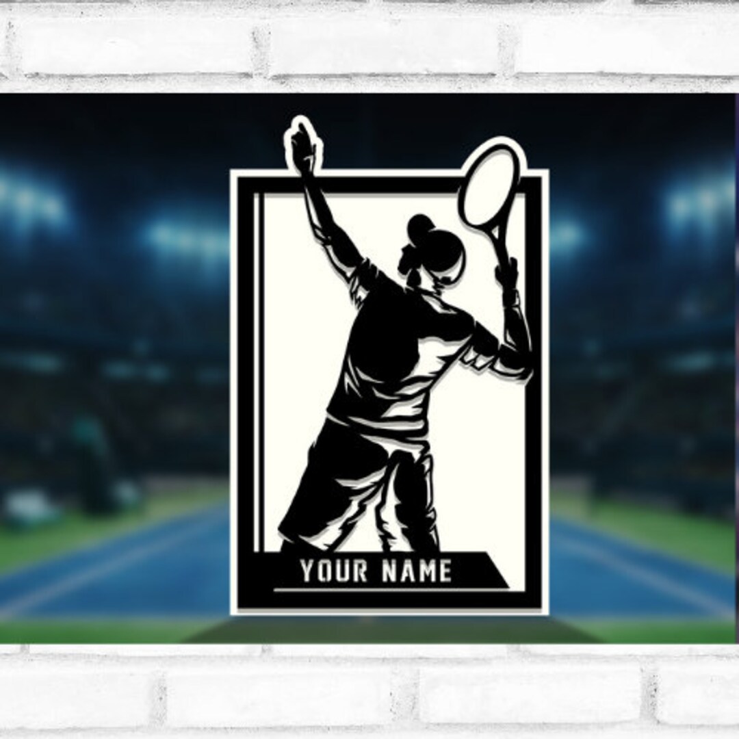 Laser Cut Tennis Sign Customized With Your Colors & Name - Etsy