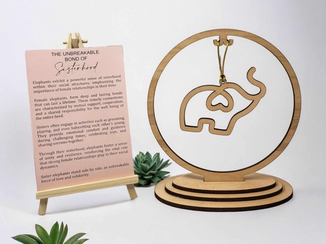 Handcrafted Maple Elephant Ornament - Celebrating Sisterhood - Etsy