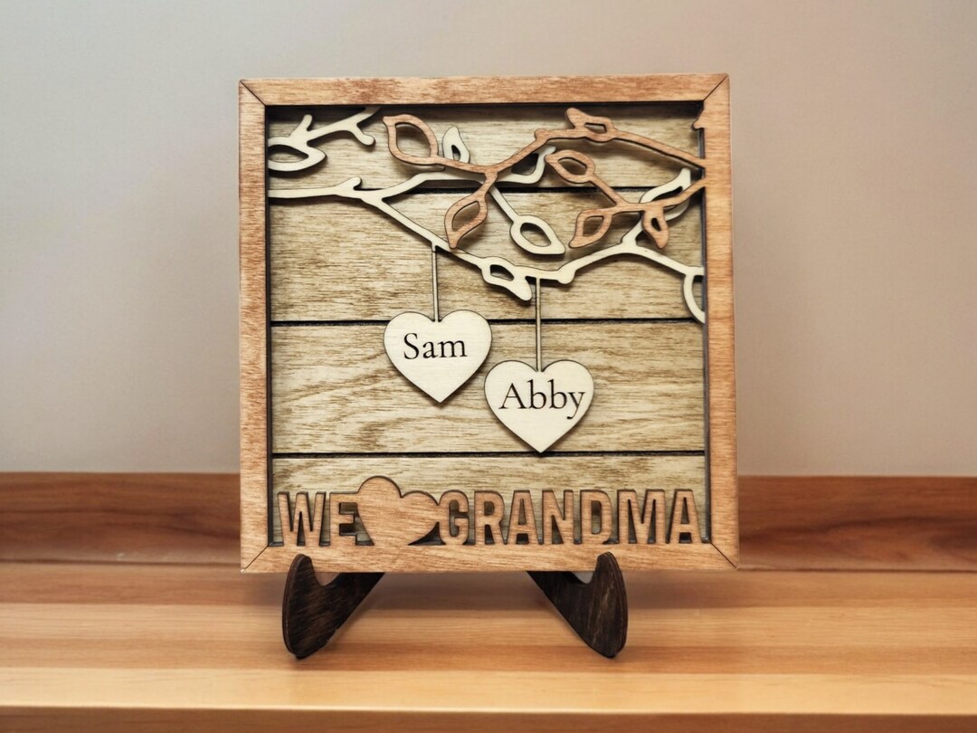 Personalized Three-layer Frame With Engraved Hanging Hearts - Custom ...