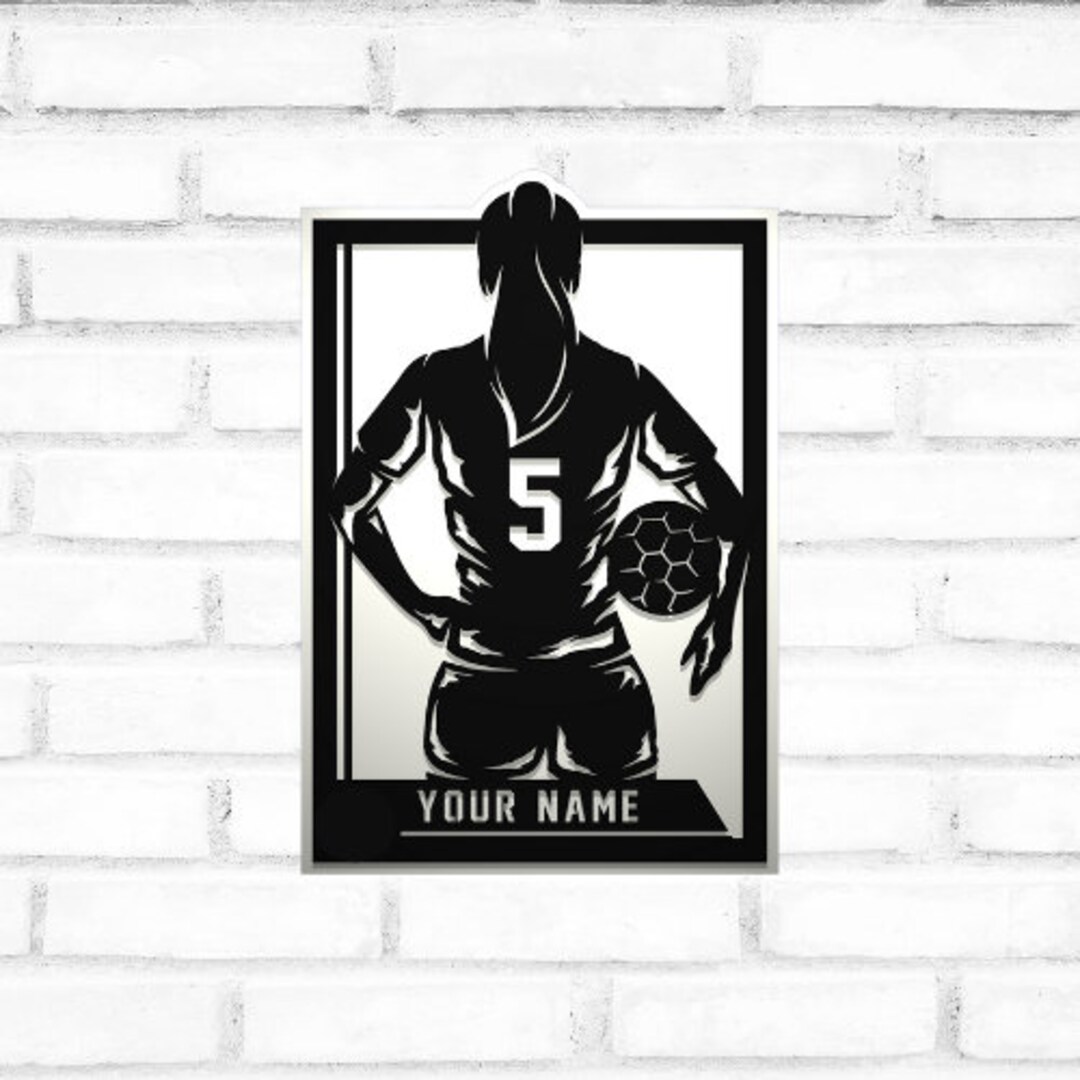 Laser Cut Soccer Sign Customized With Your Colors, Name, and Number - Etsy