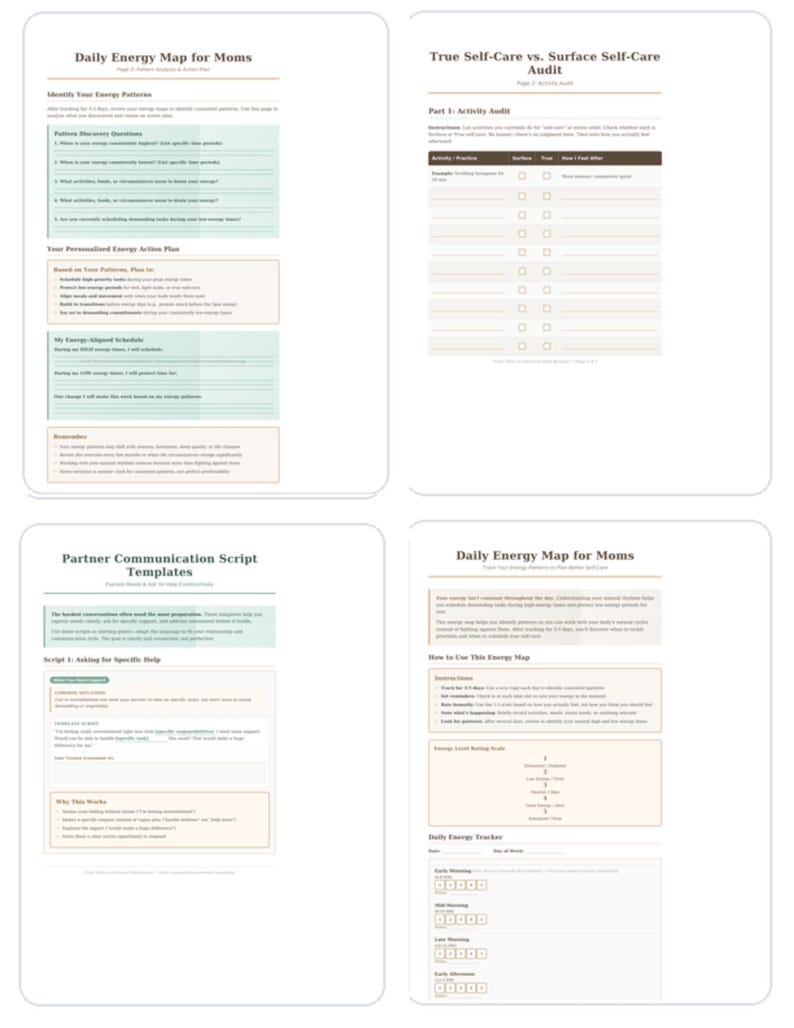 Mom Burnout Recovery Bundle | Mental Load Reset for Moms + Worksheets ...