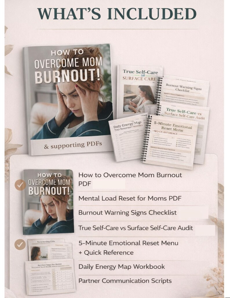 Mom Burnout Recovery Bundle | Mental Load Reset for Moms + Worksheets ...
