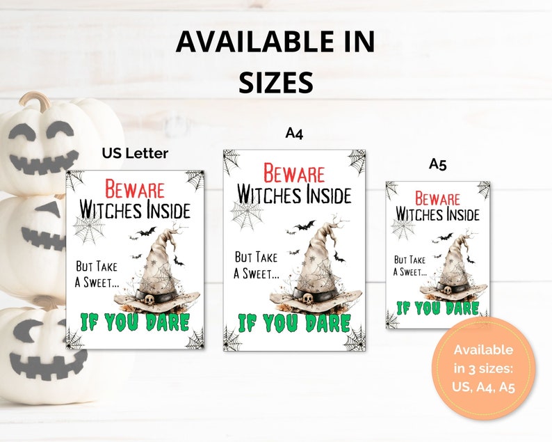 Halloween Porch Sign, Printable Halloween Trick-or-treat Front Door ...