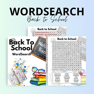 Wordsearch Printable, Back to School Game, School Printable - Etsy