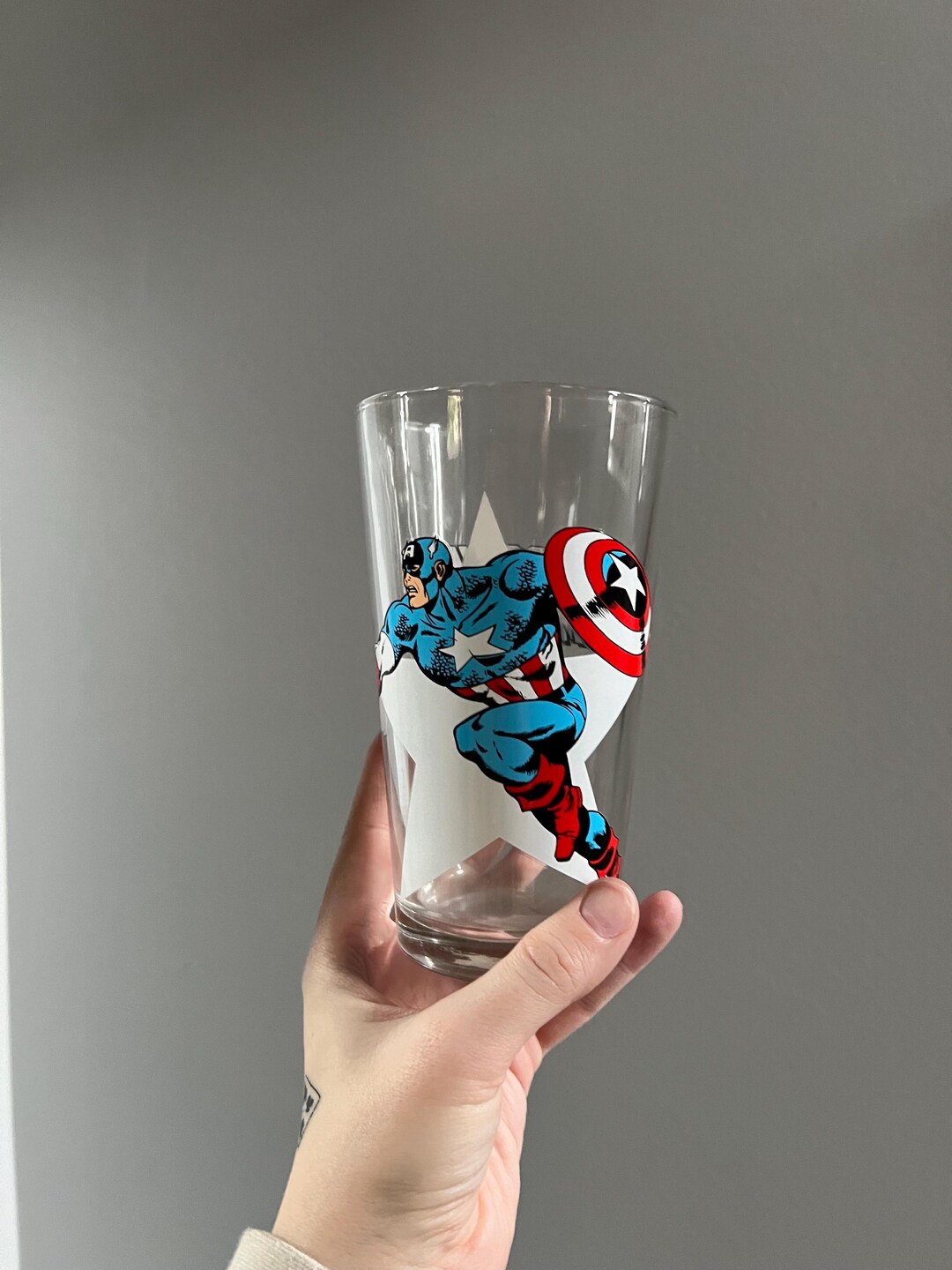 Captain America Glass - Etsy