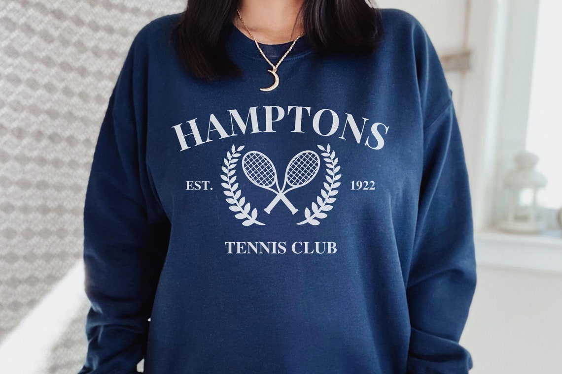 Hamptons Sweatshirt/ Hamptons Hoodie/ Vintage Hamptons Sweater/ Tennis ...