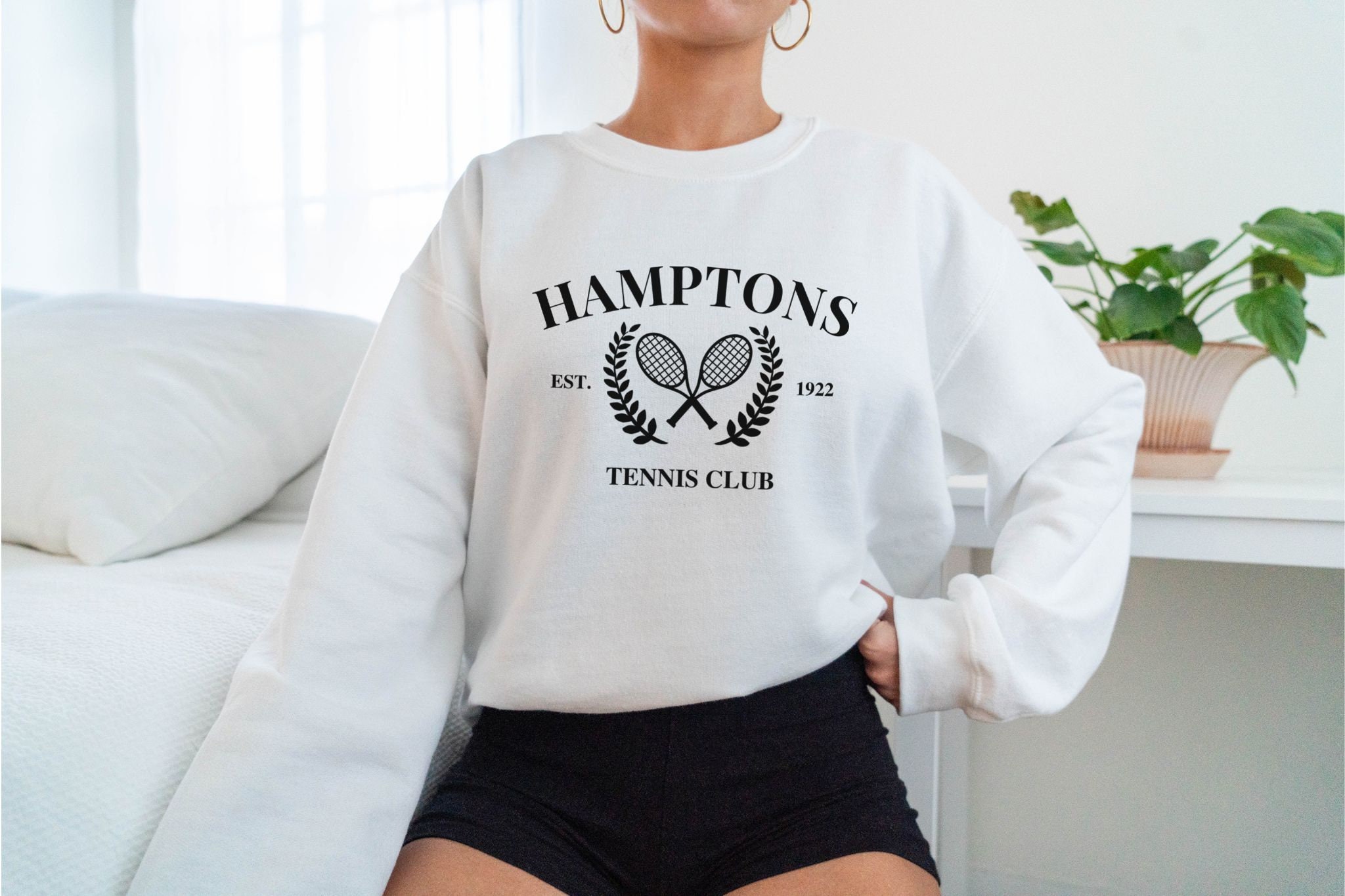 Hamptons Sweatshirt/ Hamptons Hoodie/ Vintage Hamptons Sweater/ Tennis ...