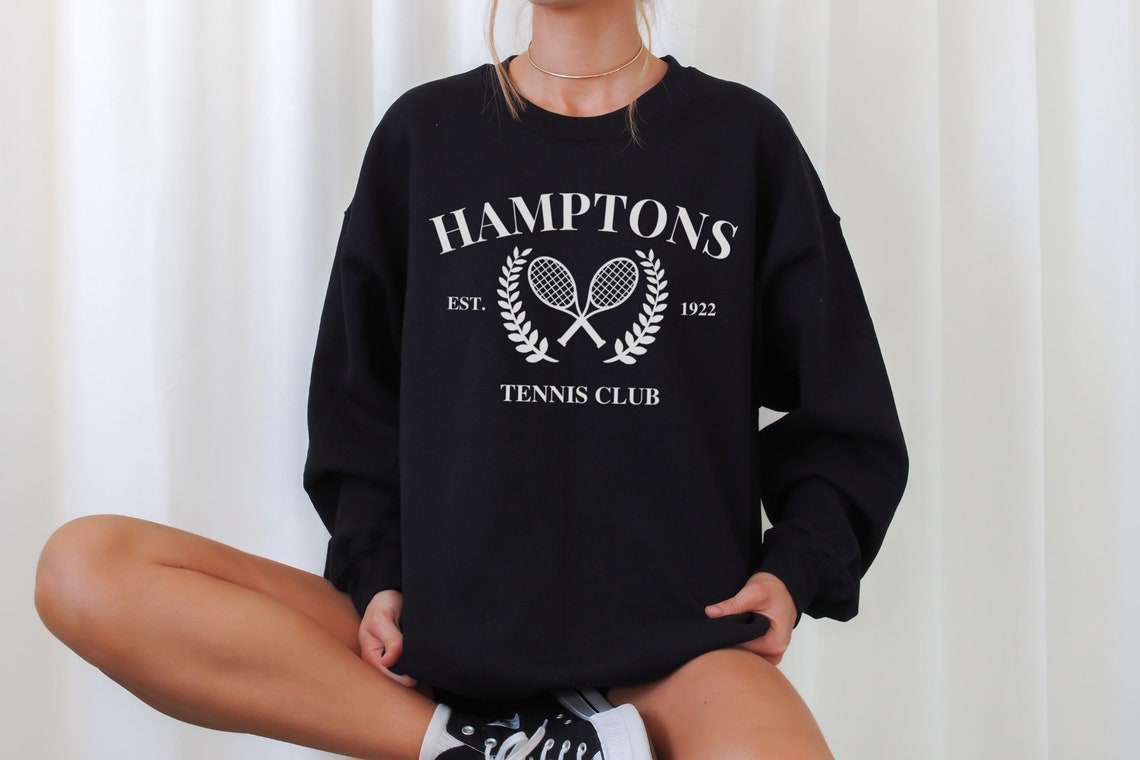 Hamptons Sweatshirt/ Hamptons Hoodie/ Vintage Hamptons Sweater/ Tennis ...