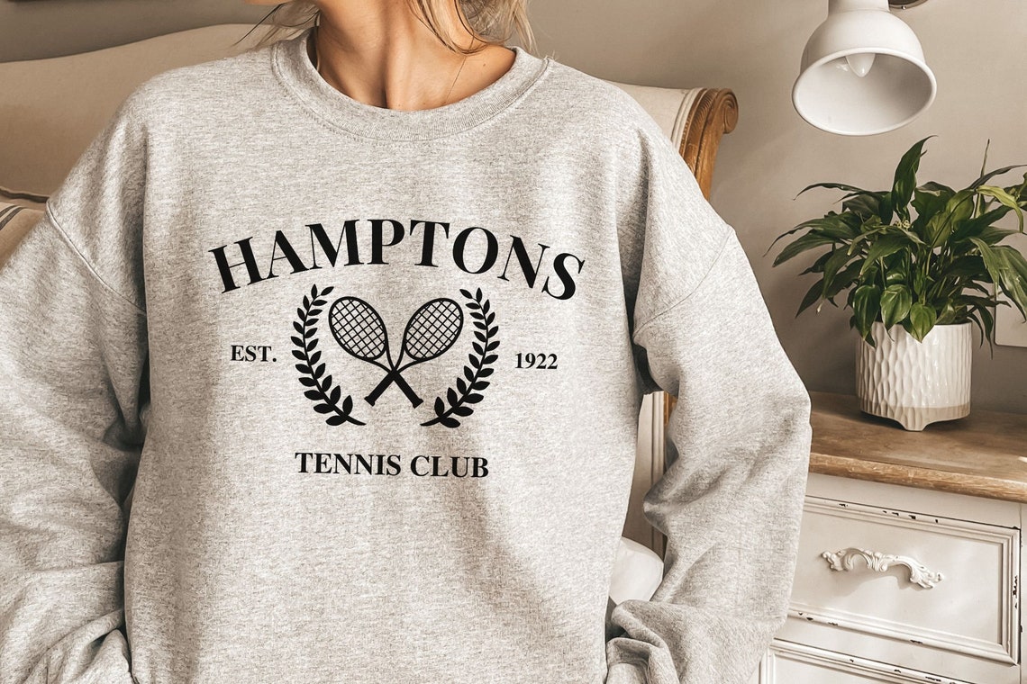 Hamptons Sweatshirt/ Hamptons Hoodie/ Vintage Hamptons Sweater/ Tennis ...