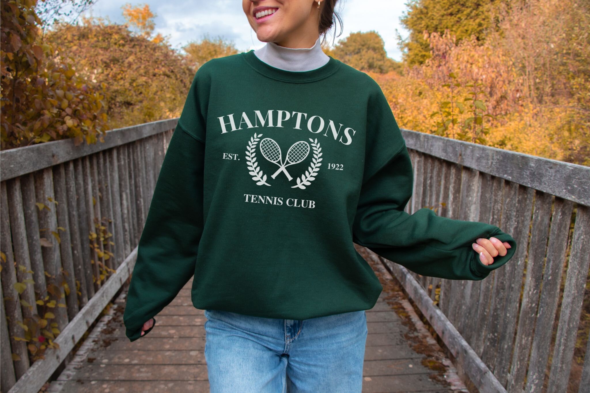 Hamptons Sweatshirt/ Hamptons Hoodie/ Vintage Hamptons Sweater/ Tennis ...