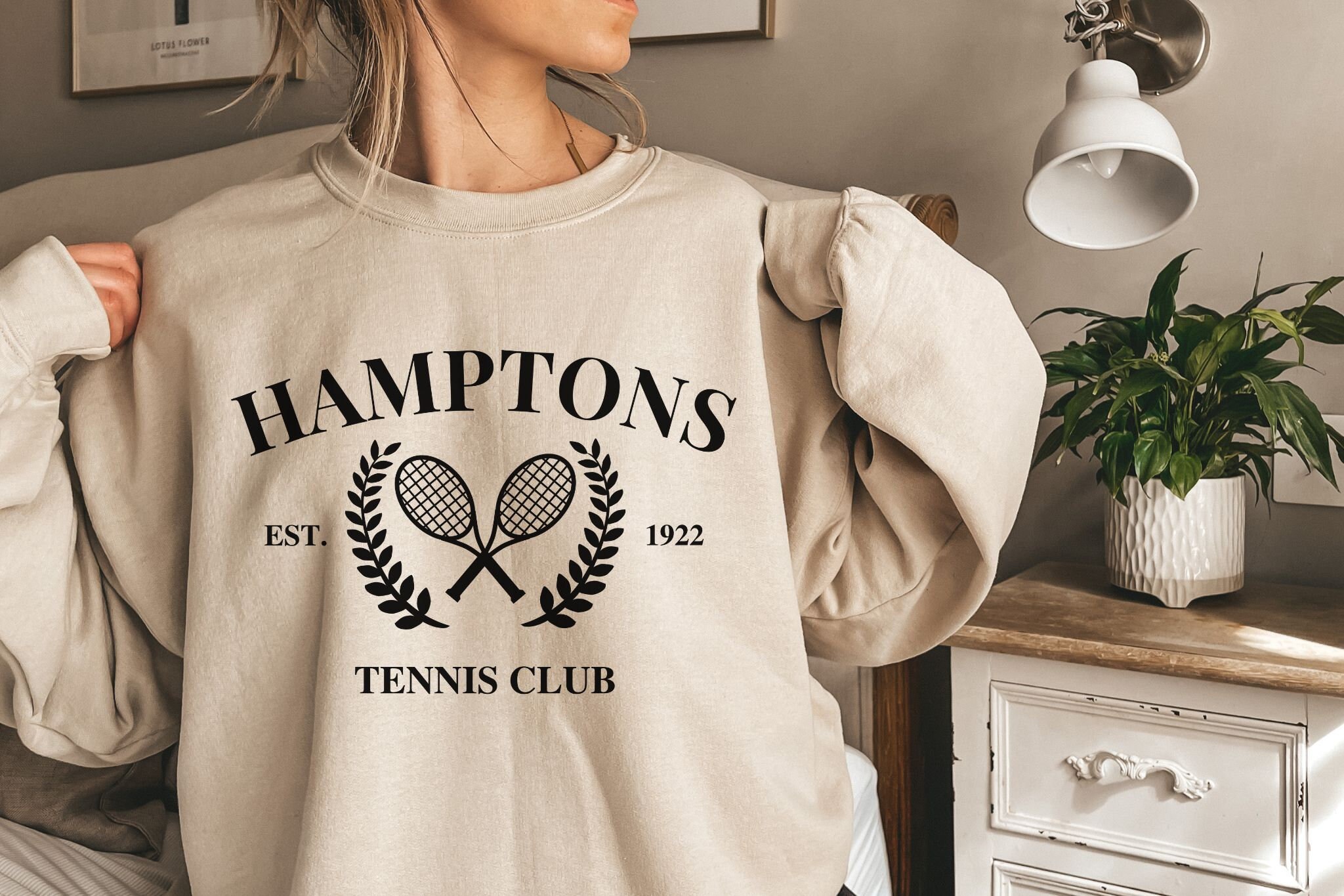 Hamptons Sweatshirt/ Hamptons Hoodie/ Vintage Hamptons Sweater/ Tennis ...