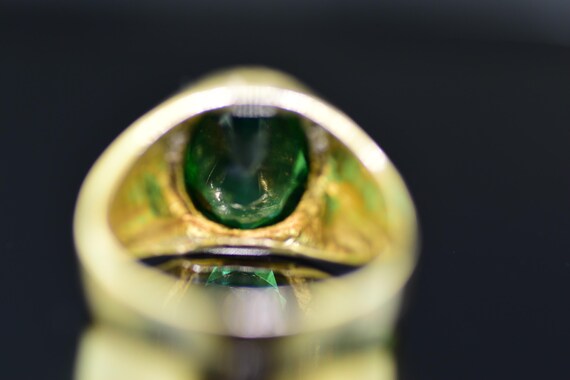 14k Yellow Gold Custom Emerald Green Synthetic Chryso… - Gem
