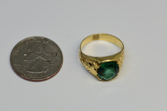 14k Yellow Gold Custom Emerald Green Synthetic Chryso… - Gem