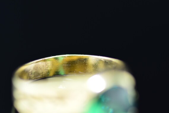 14k Yellow Gold Custom Emerald Green Synthetic Chryso… - Gem