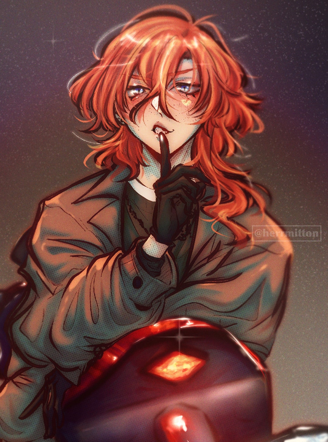 Chuuya Print Bsd Fan Art Etsy