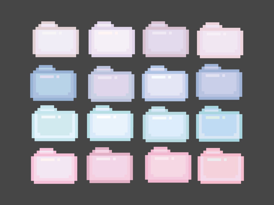 Mermaid Pixel Folder Icon Bundle / MAC Windows / PNG ICO - Etsy