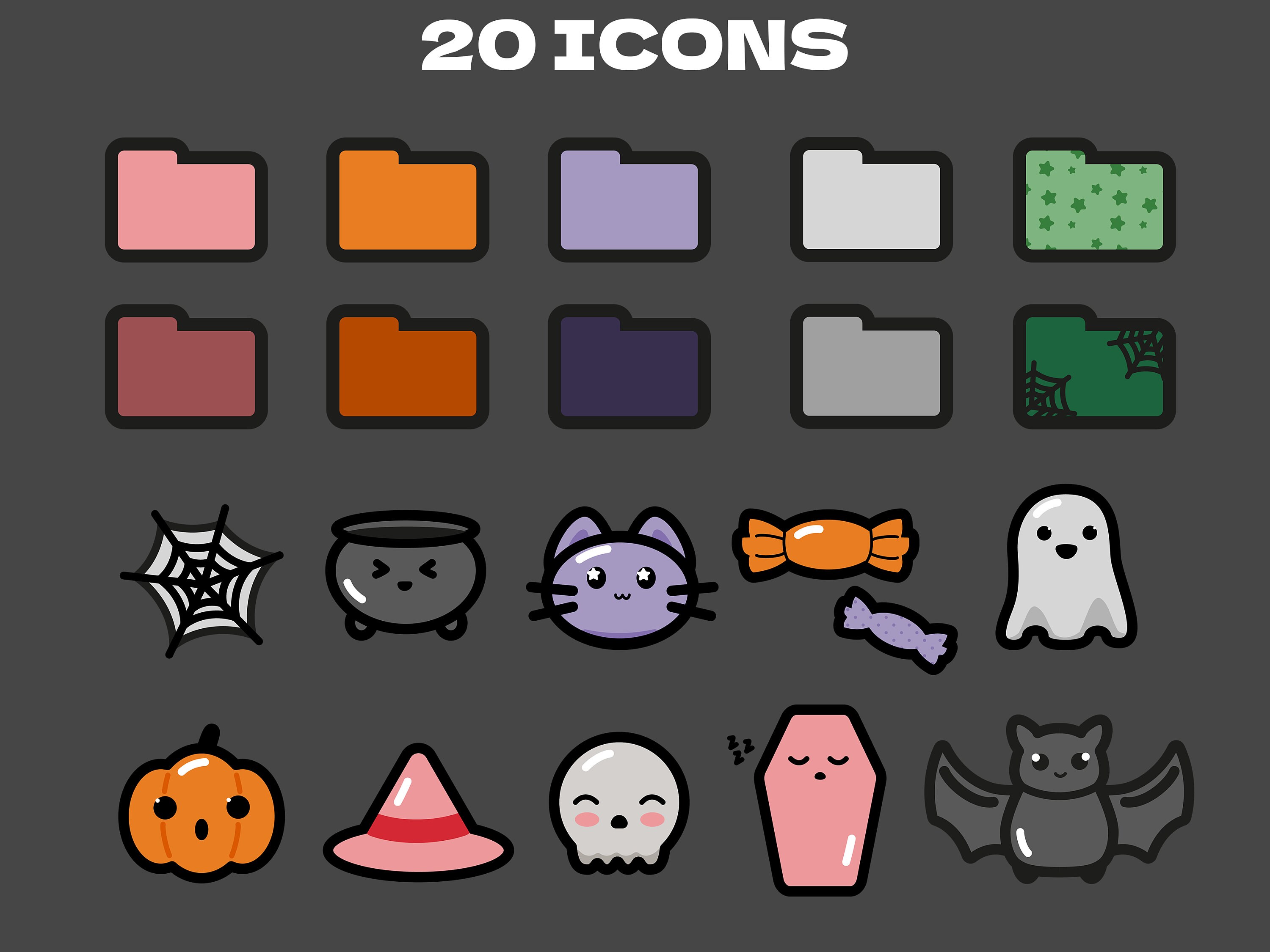 Halloween Folder Icons for Mac and Windows / Halloween Desktop ...