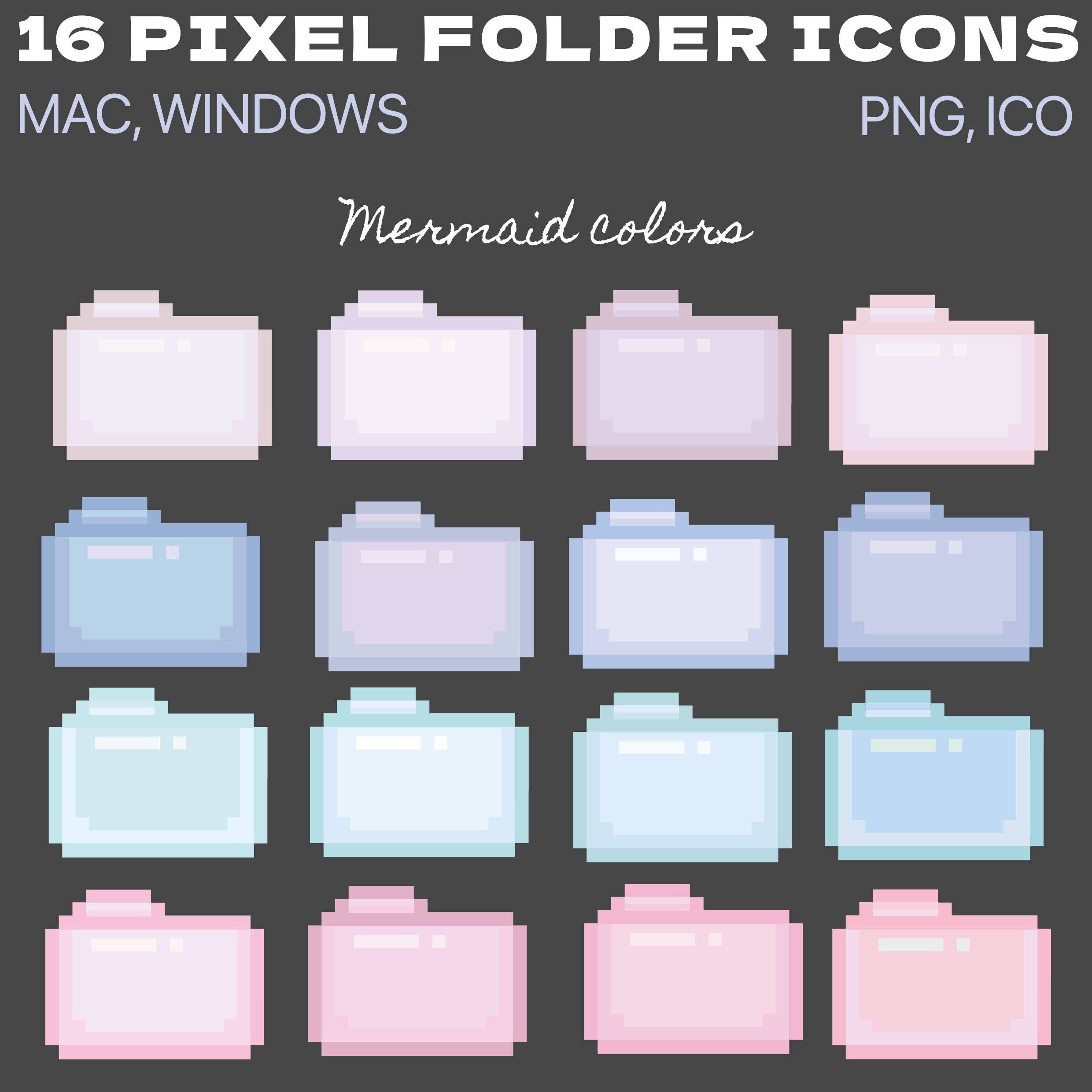 Ensemble D'icônes De Dossier De Pixels Sirène / MAC, Windows / PNG, ICO ...