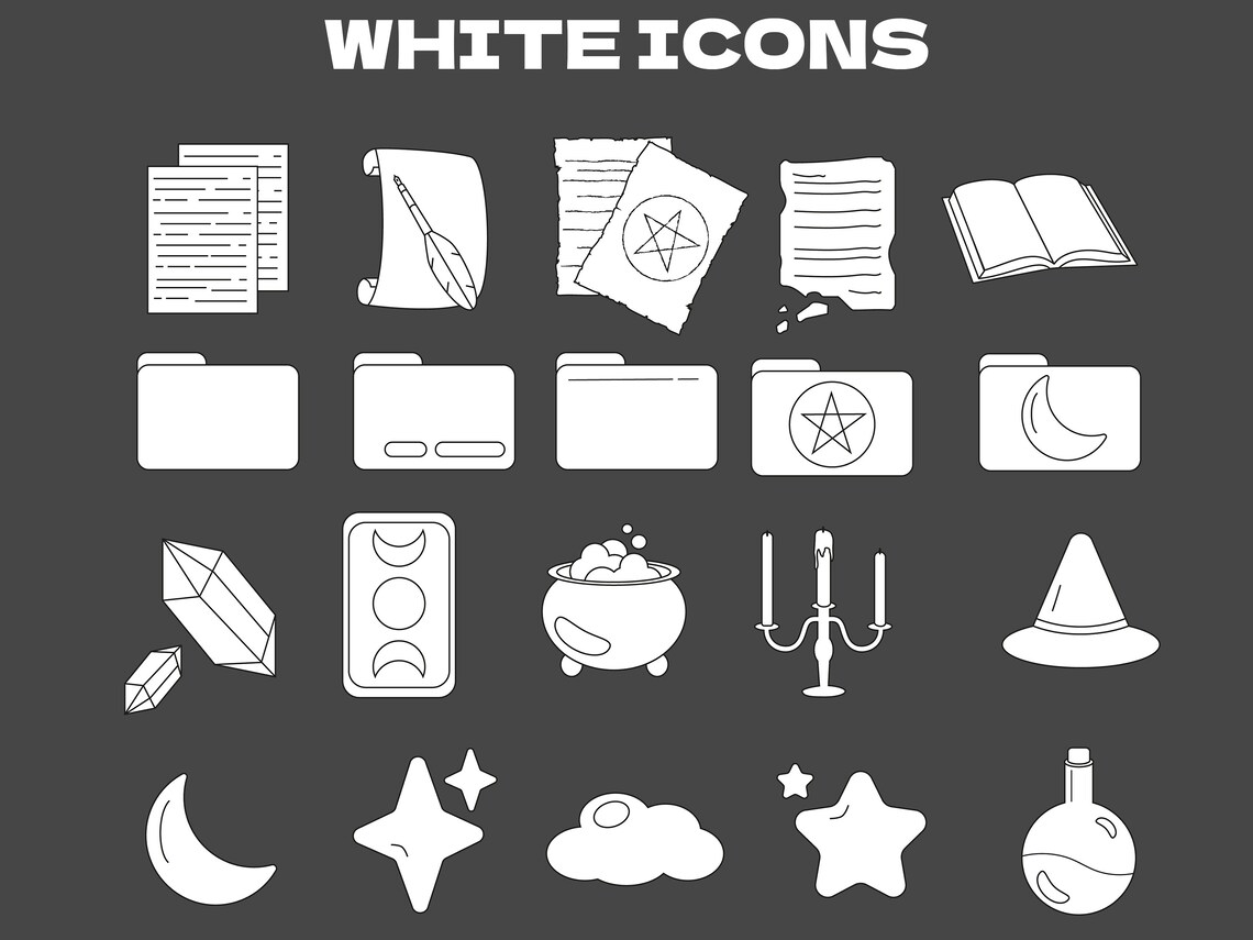 20 Witchy Folder Icons for Mac and Windows / Desktop Organizer - Etsy