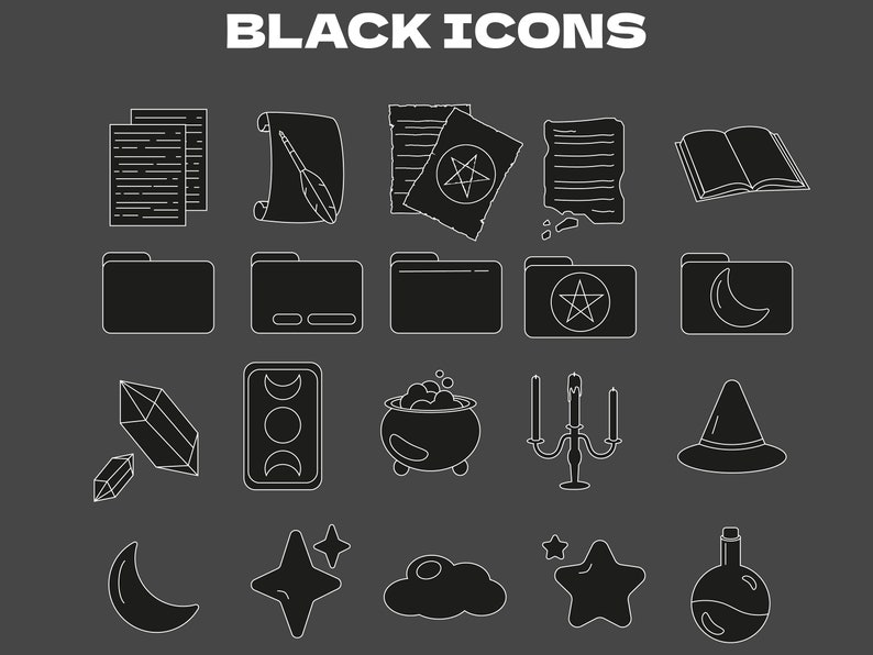 20 Witchy Folder Icons for Mac and Windows / Desktop Organizer / ICO ...