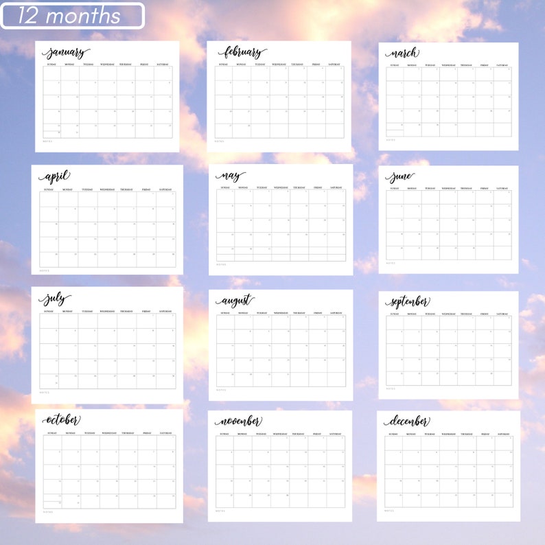 SIMPLE 2022 Calendar PDF / Printable 2022 Calendar/ DIGITAL - Etsy