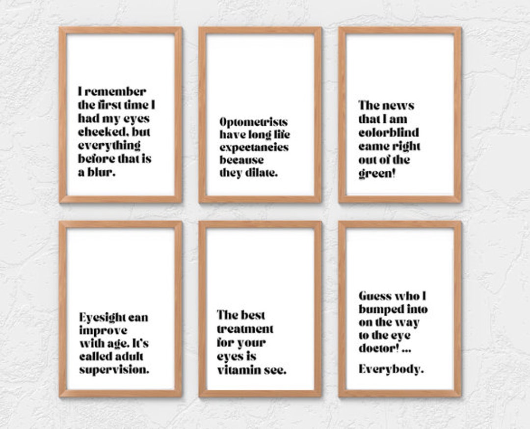 Funny Optometrist's Office Decor, 12 Medical Jokes/puns, Eye Doctor ...