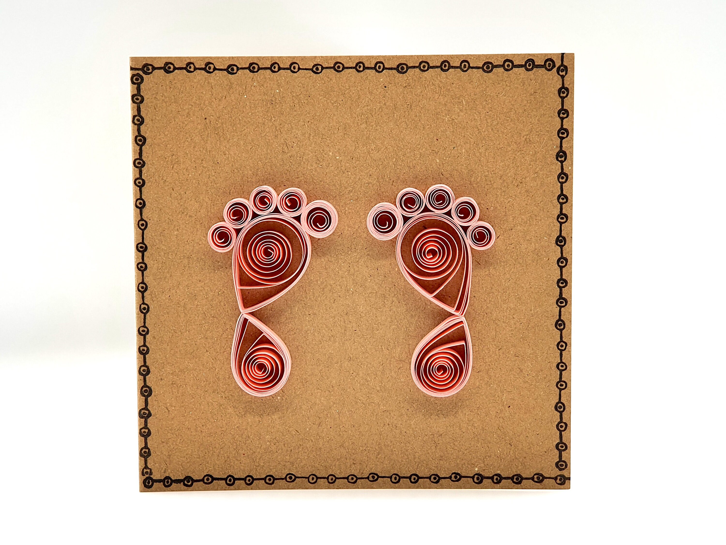Baby Feet Card Baby Boy Baby Girl Gender Neutral Quilled Cards Recycled ...
