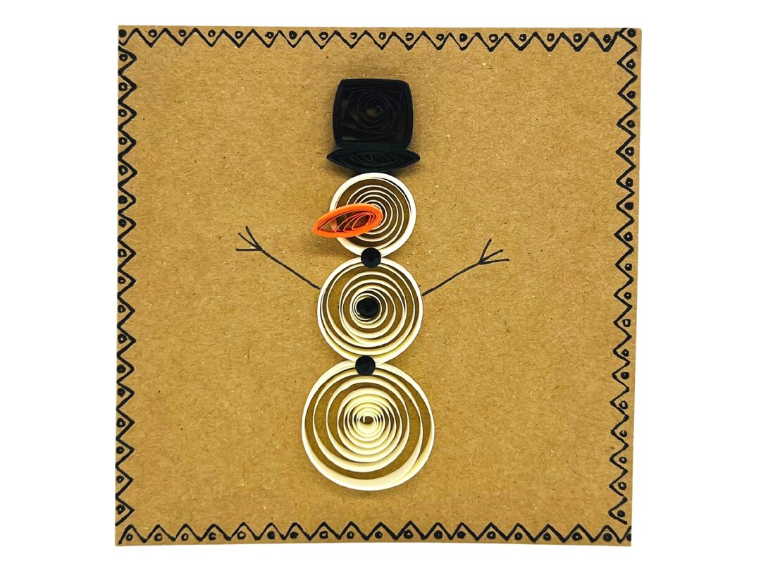 Christmas Card - Snowman Design - Recycled Envelope - Eco-friendly ...