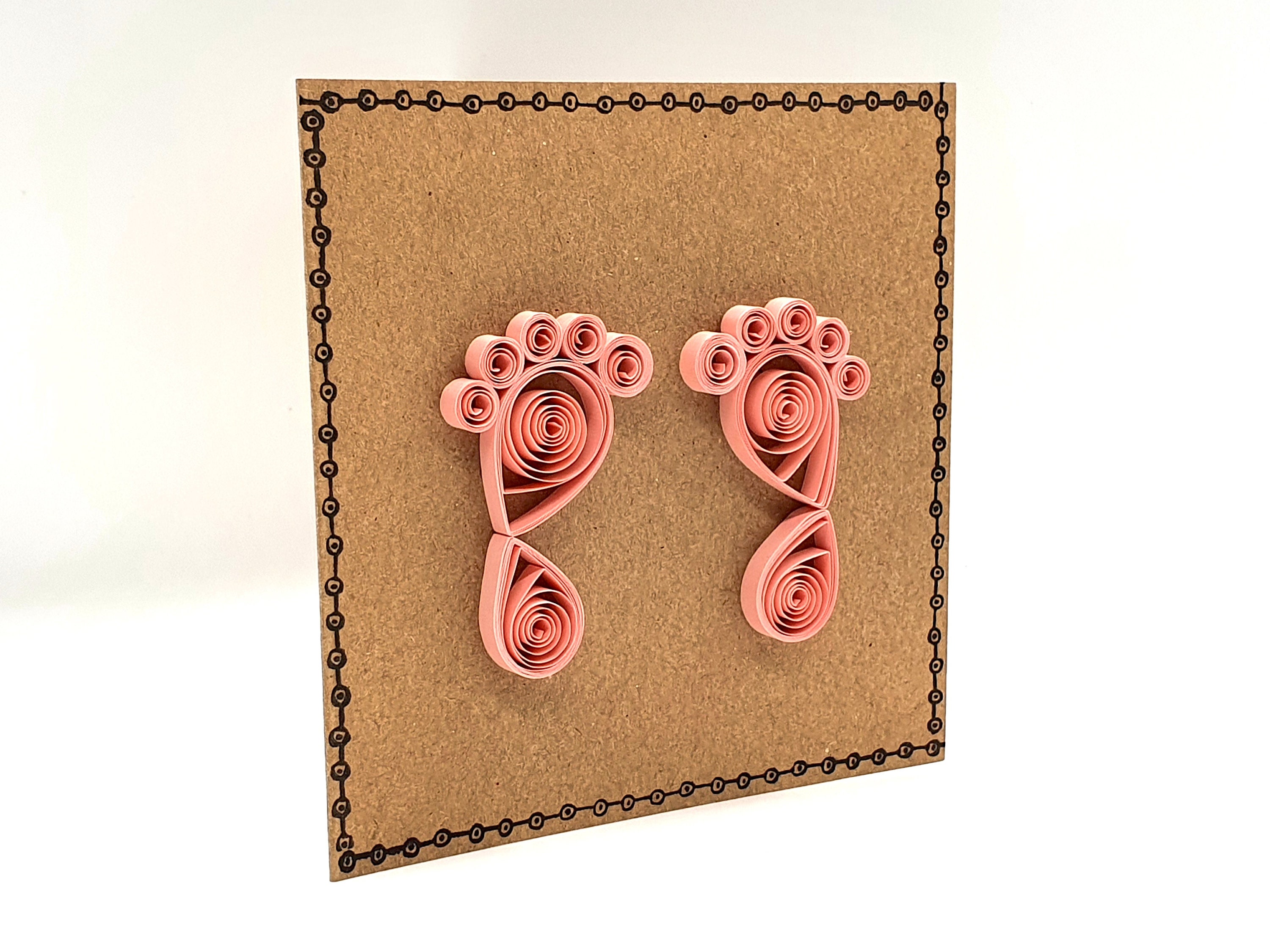 Baby Feet Card Baby Boy Baby Girl Gender Neutral Quilled Cards Recycled ...