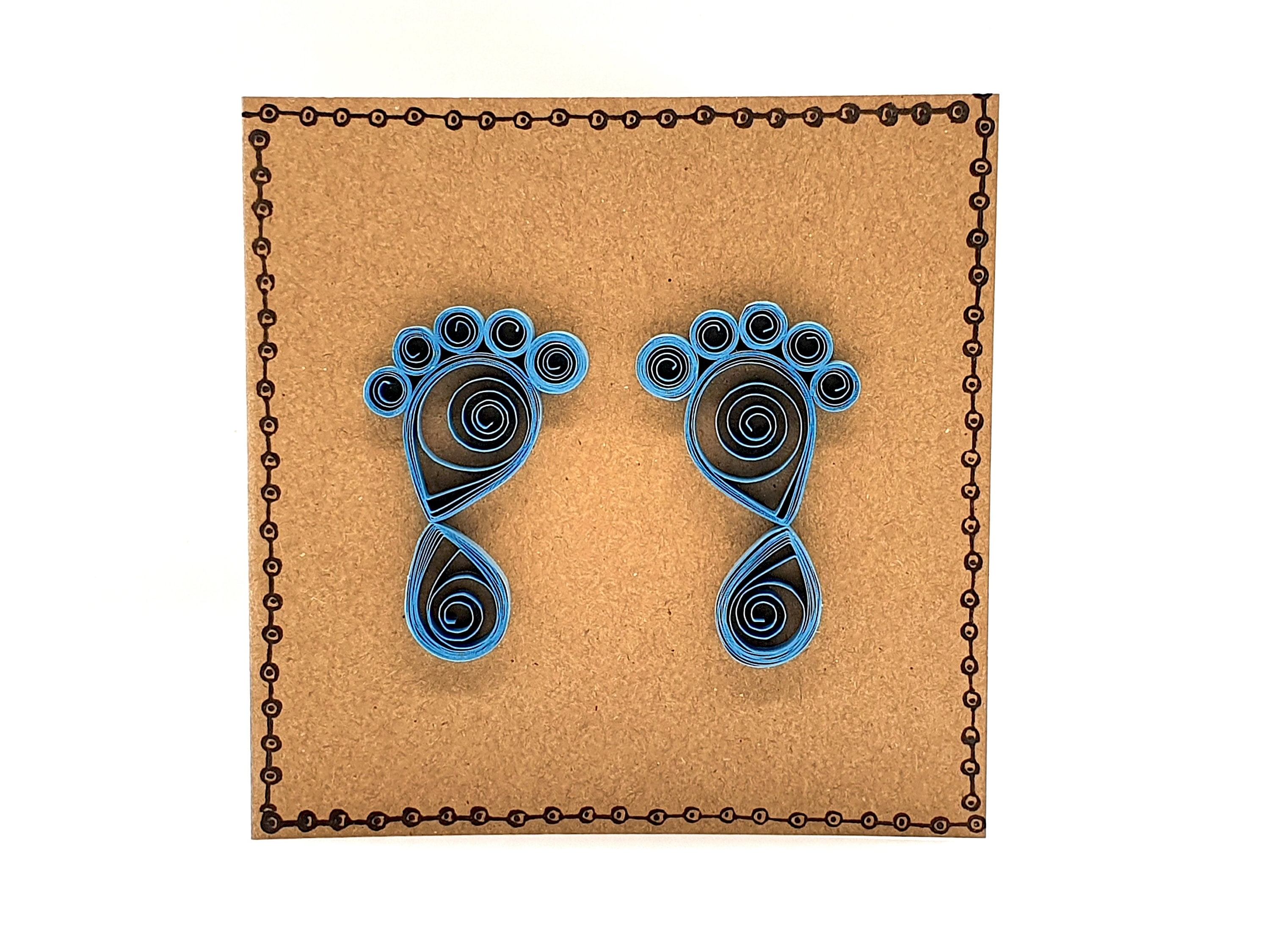 Baby Feet Card Baby Boy Baby Girl Gender Neutral Quilled Cards Recycled ...