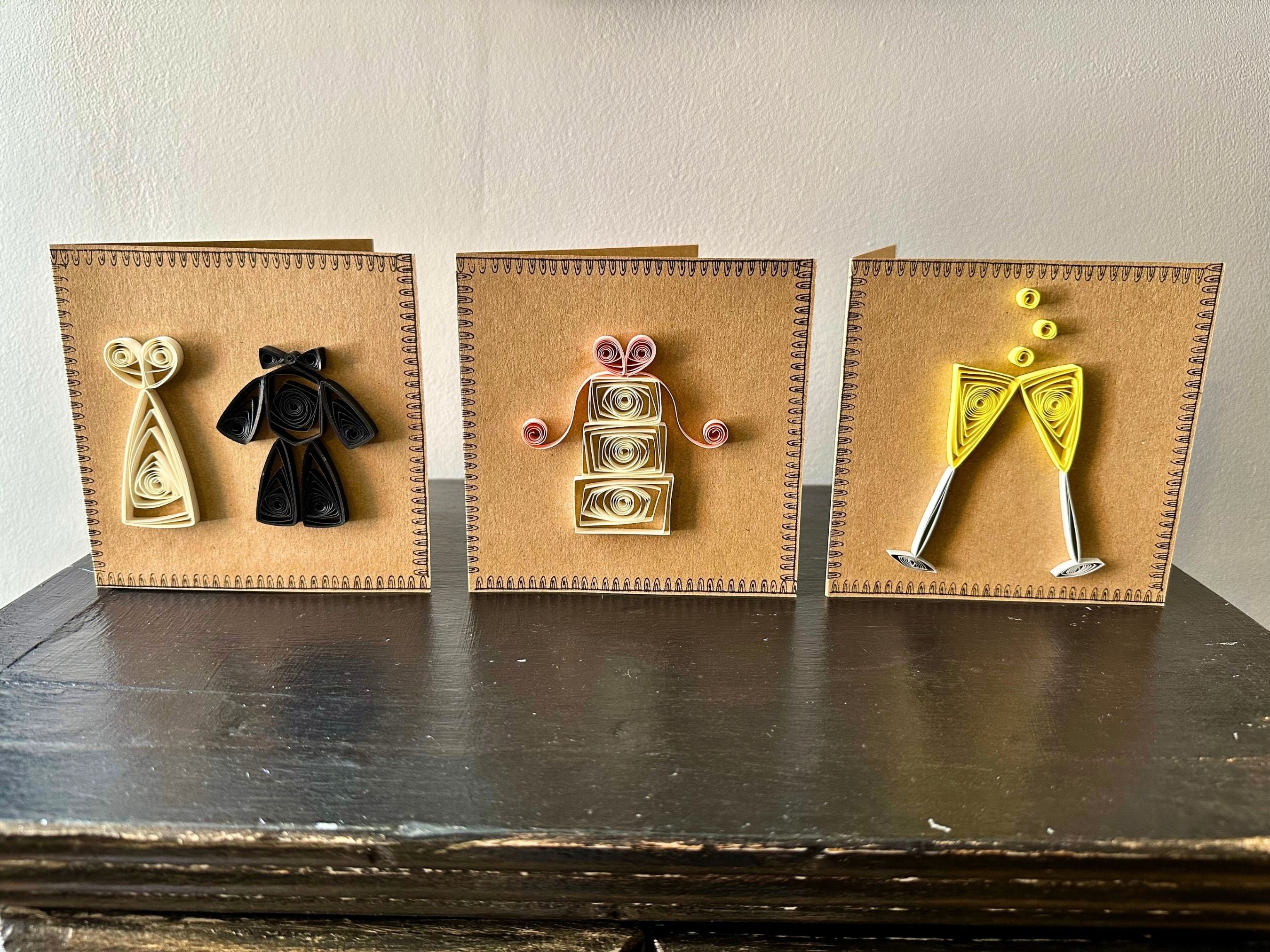 Champagne Glasses Card - Celebration Drinks Design - Quilled Cards ...