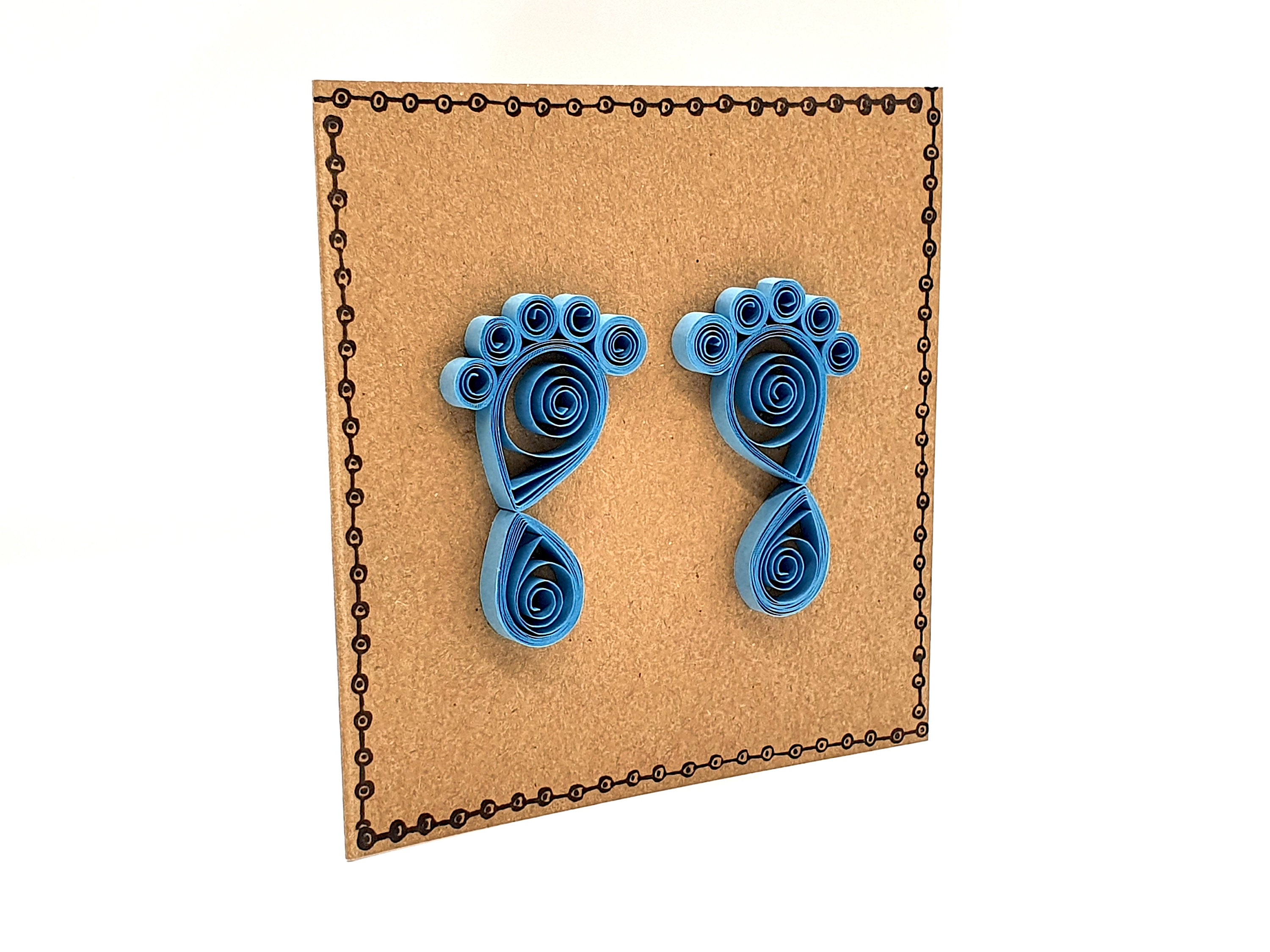 Baby Feet Card Baby Boy Baby Girl Gender Neutral Quilled Cards Recycled ...