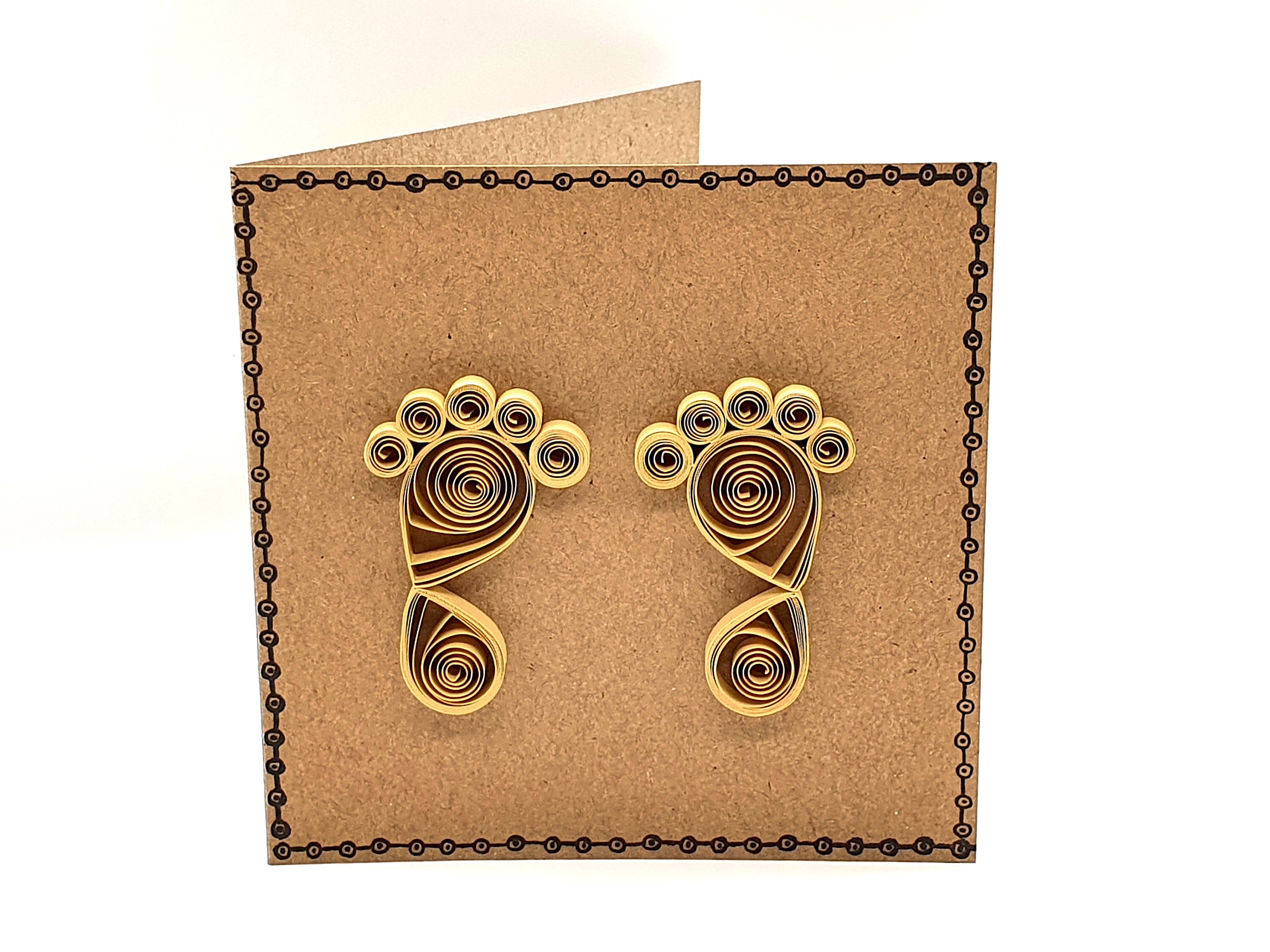 Baby Feet Card Baby Boy Baby Girl Gender Neutral Quilled Cards Recycled ...