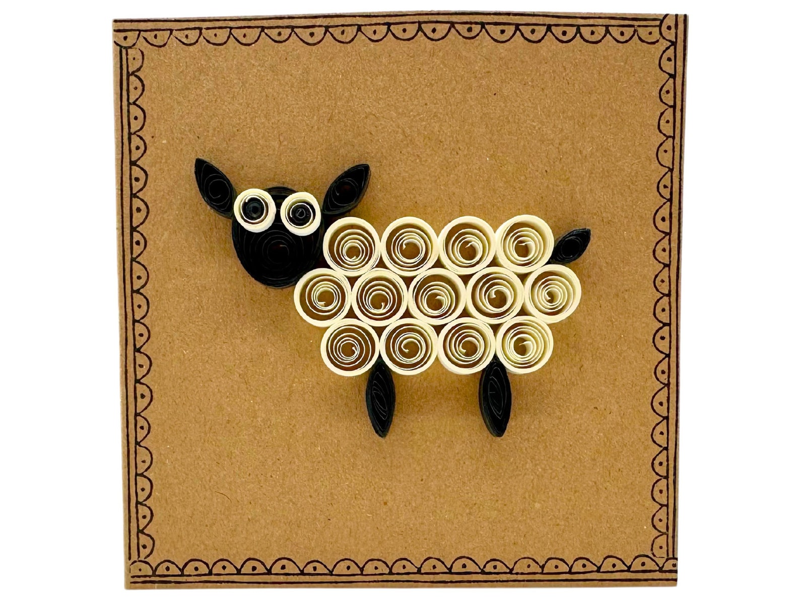 Quilled Sheep Card - White and Black Sheep - Spring Design - Quilled ...