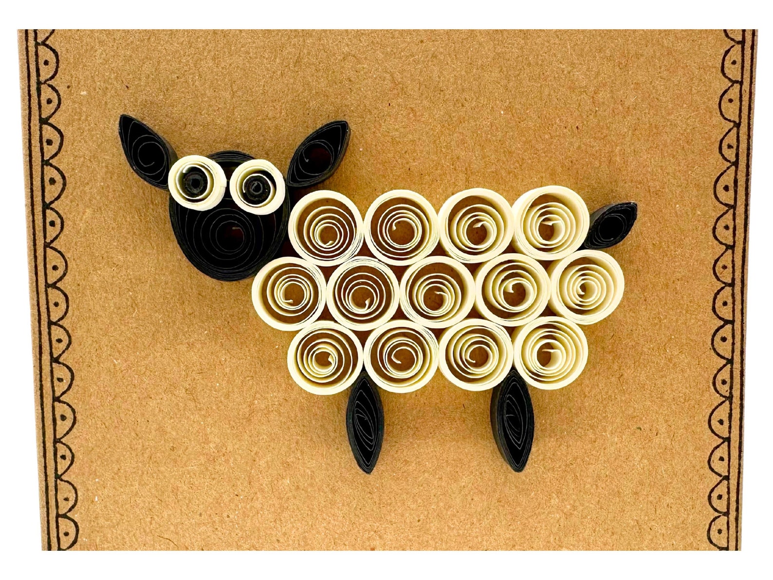 Quilled Sheep Card - White and Black Sheep - Spring Design - Quilled ...